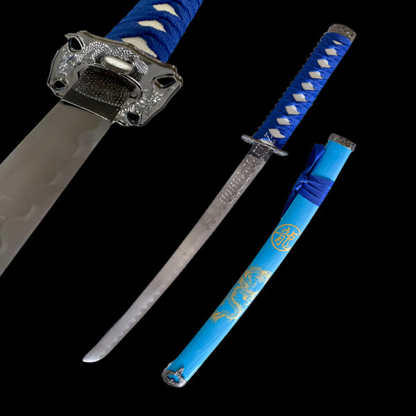 Mini Samurai Katana Sword - Blue Dragon | Hobby Maniaz